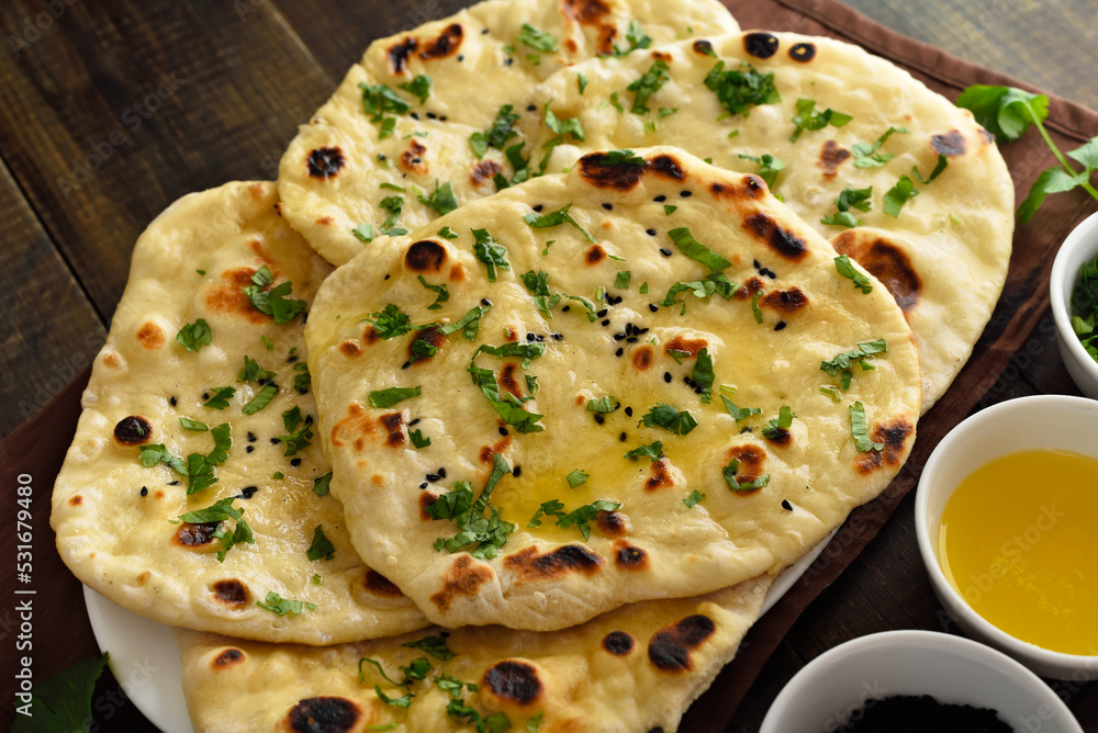 Indian naan bread Stock Photo | Adobe Stock