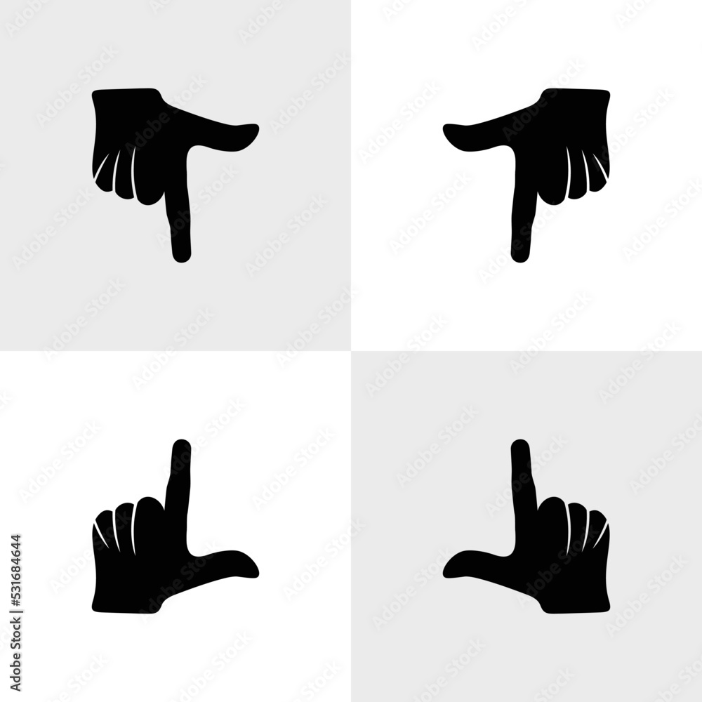 hand logo design, vector hand, index finger logo design, icon, symbol ...