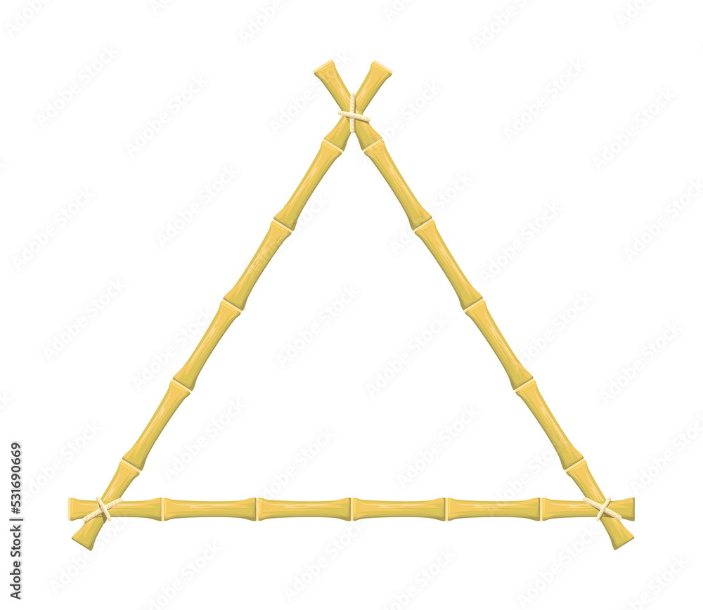 Triangular Bamboo. Eco flora, frame from wood crone for asia, png ...