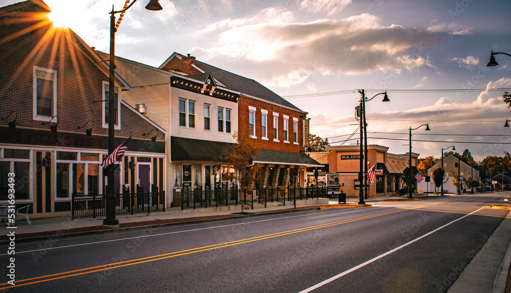 Main Street USA on a sunny day Stock Photo | Adobe Stock