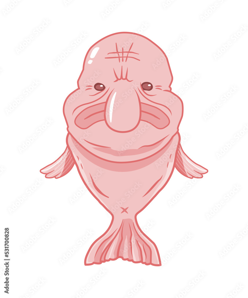 ugly fish - fish with nose - blobfish Stock Vector | Adobe Stock