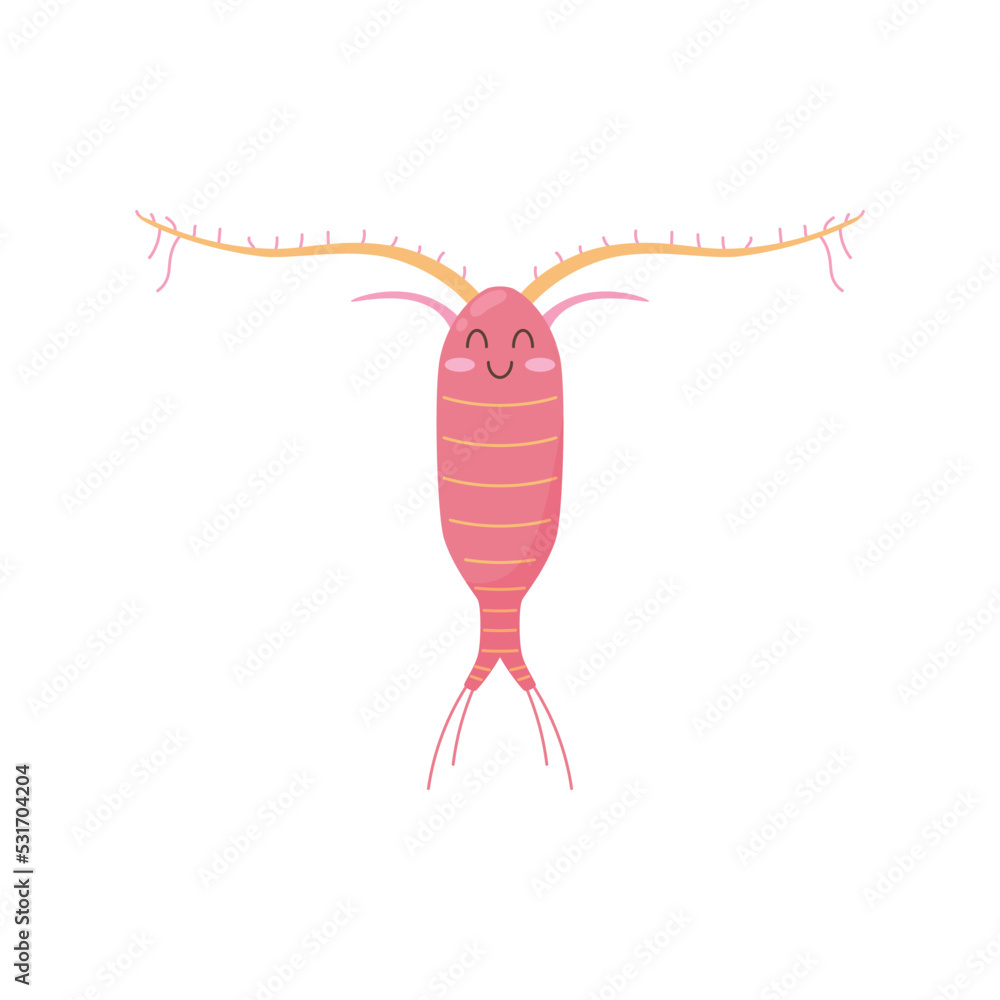 Smiling zooplankton, cartoon character - flat vector illustration ...