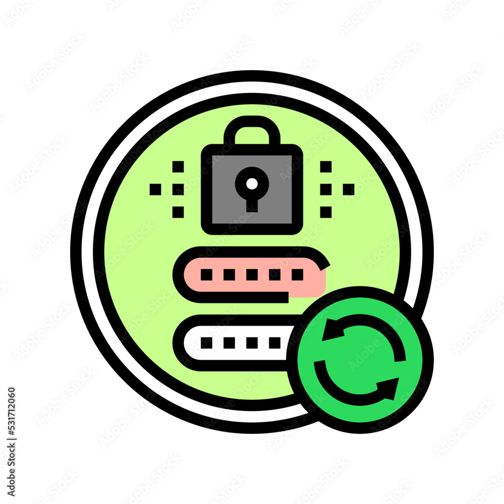 reset password color icon vector. reset password sign. isolated symbol ...