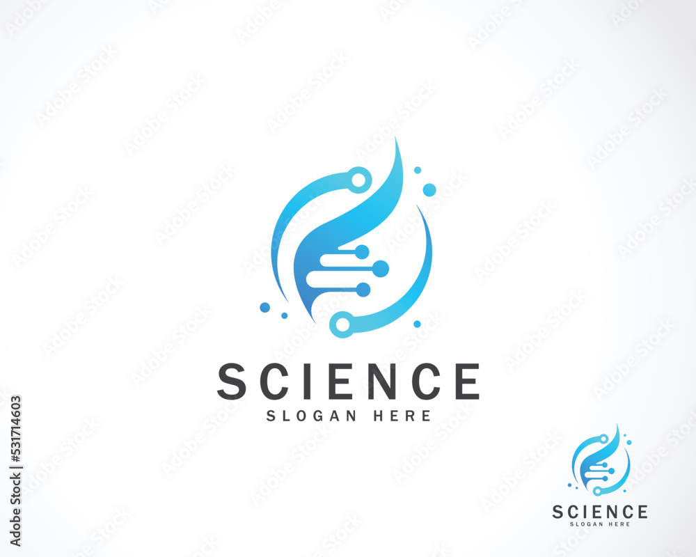 science logo design concept technology lab design icon DNA logo Stock ...