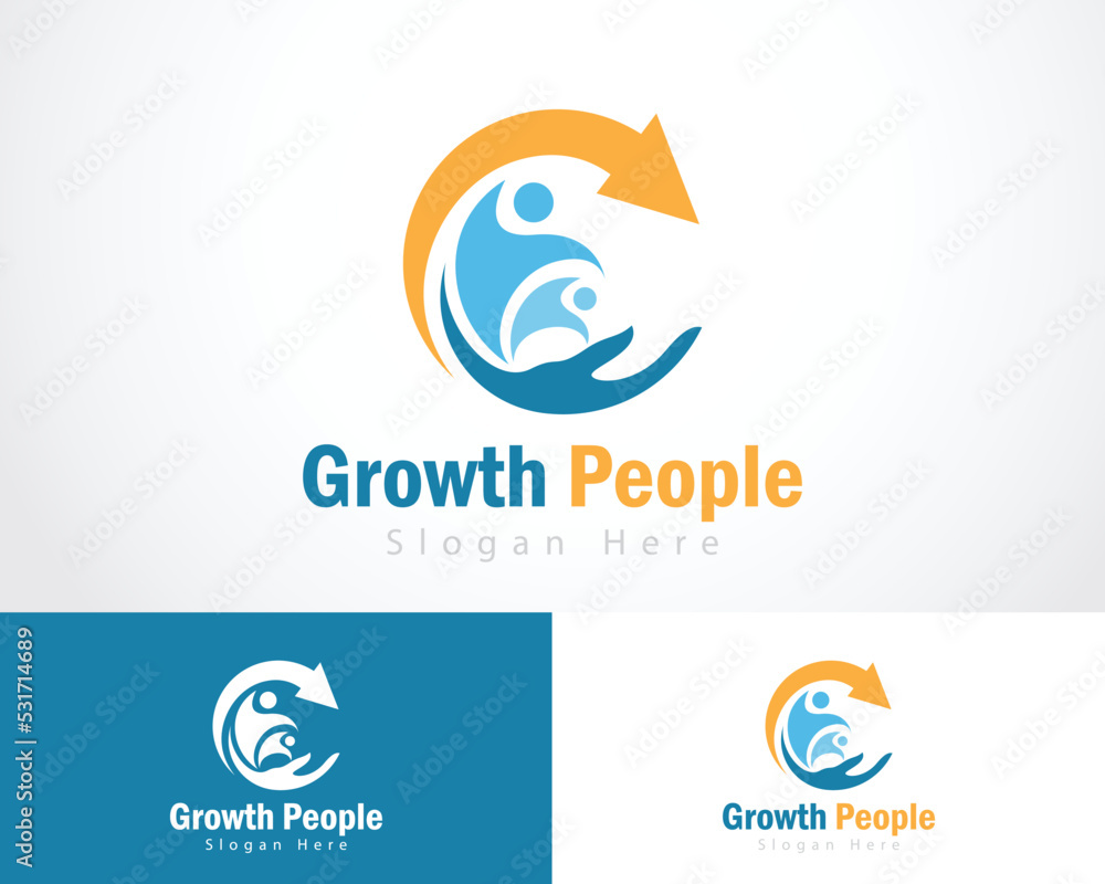 growth people logo smart education team friendship arrow design icon ...