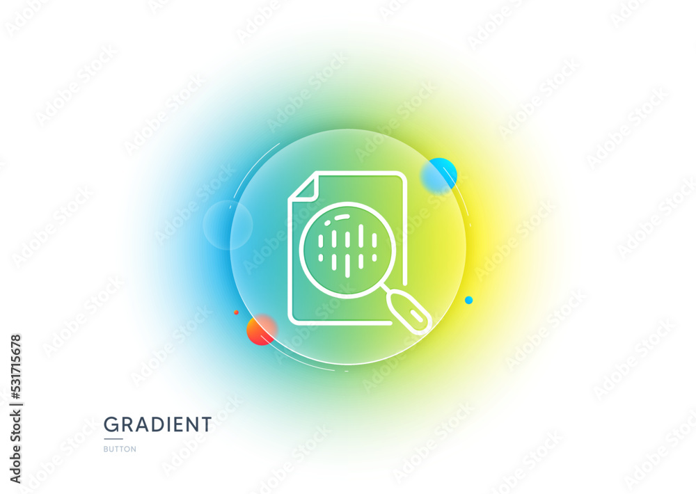 Diagram chart line icon. Gradient blur button with glassmorphism ...