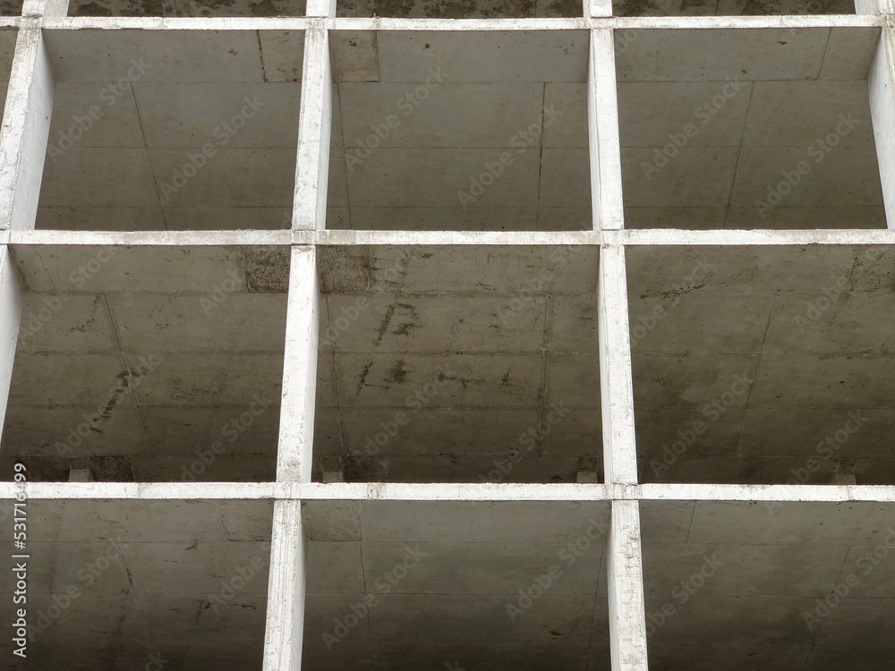 Construction of a multi-storey building made of concrete blocks and ...