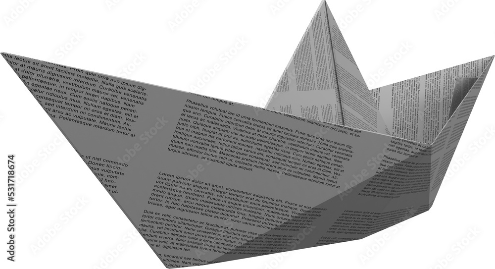 Image of paper boat made from folded newspaper Stock Illustration ...