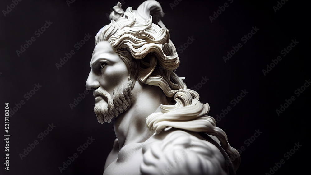 Illustration of a Renaissance marble statue of Hades. He is the king of ...