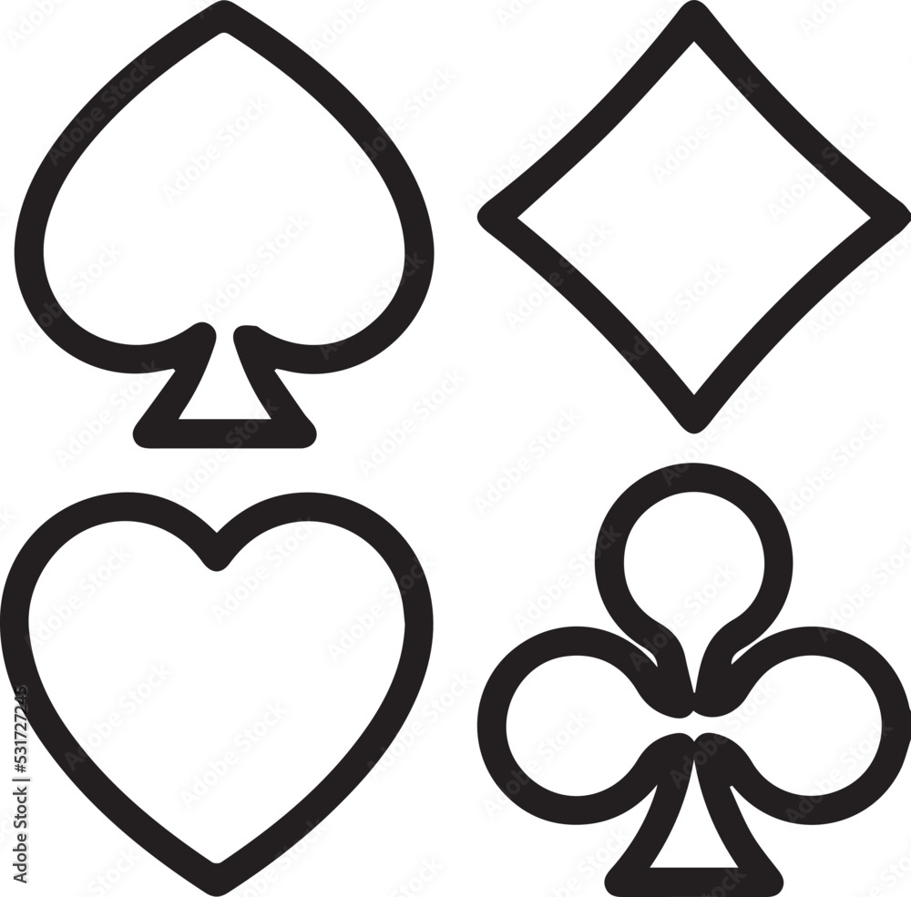 High quality vector illustration of the four Poker playing cards suits ...