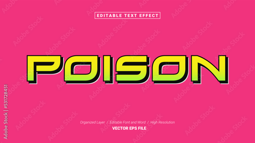 Editable Poison Font Design. Alphabet Typography Template Text Effect ...