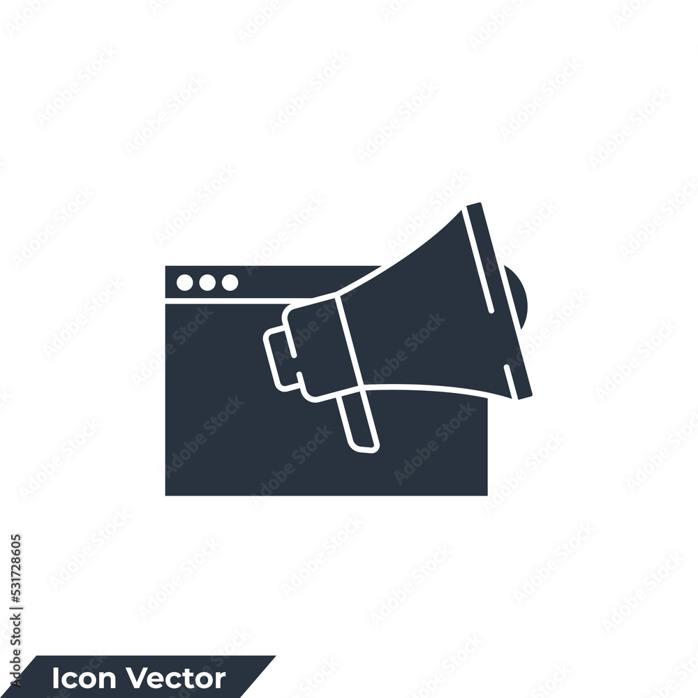 announcement icon logo vector illustration. news content symbol ...