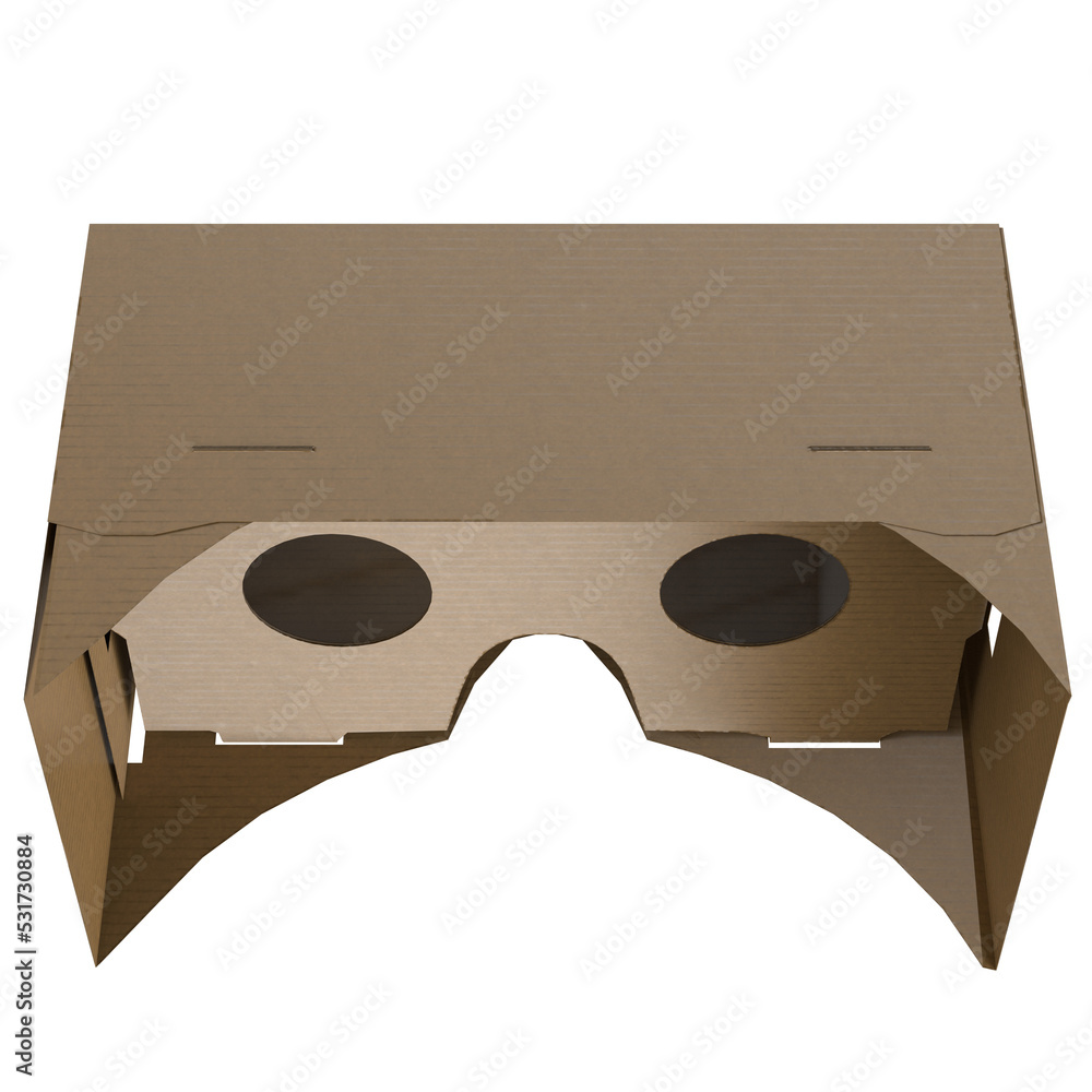 3D rendering illustration of a cardboard vr headset Stock Illustration ...
