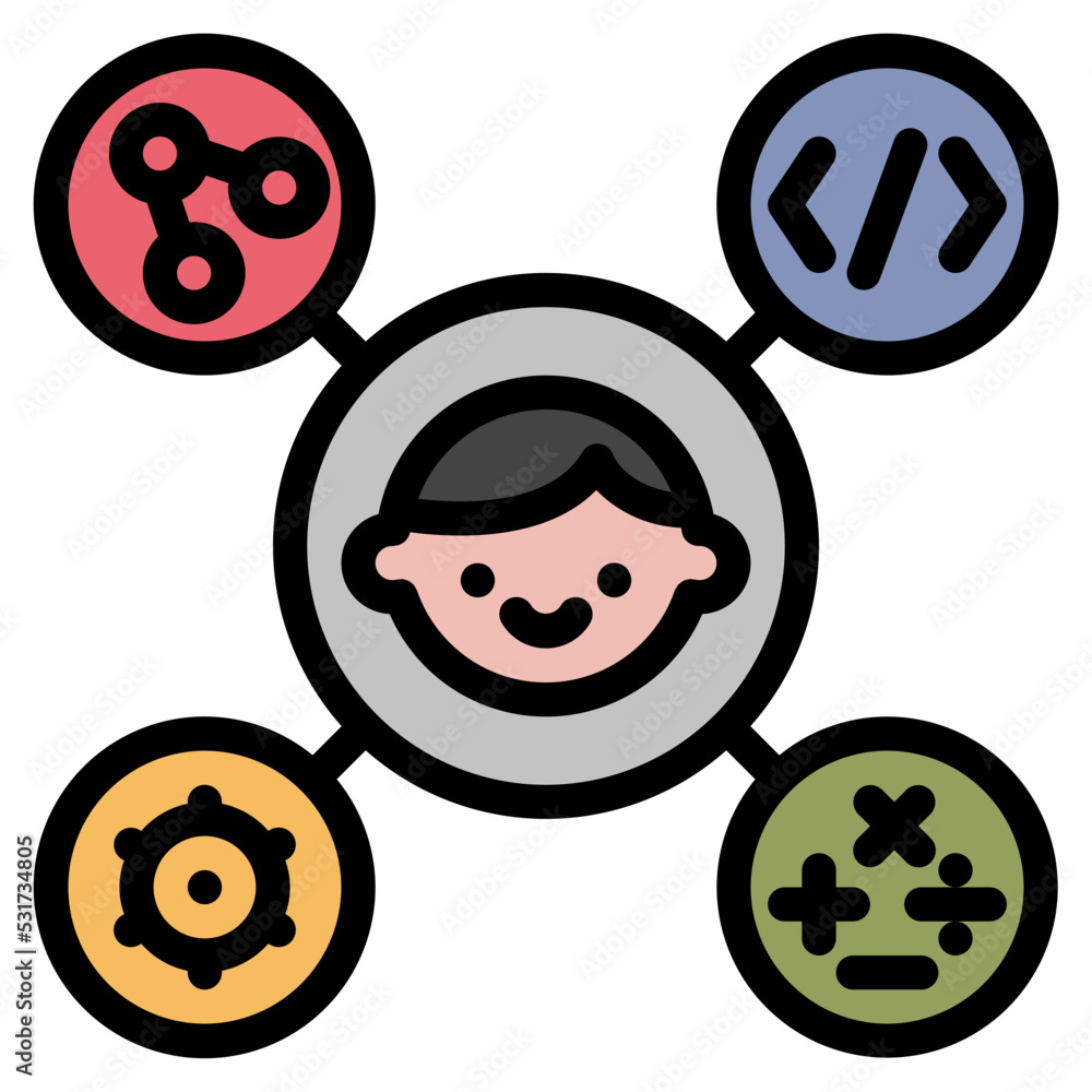 stem icon line color vector illustration Stock Vector | Adobe Stock