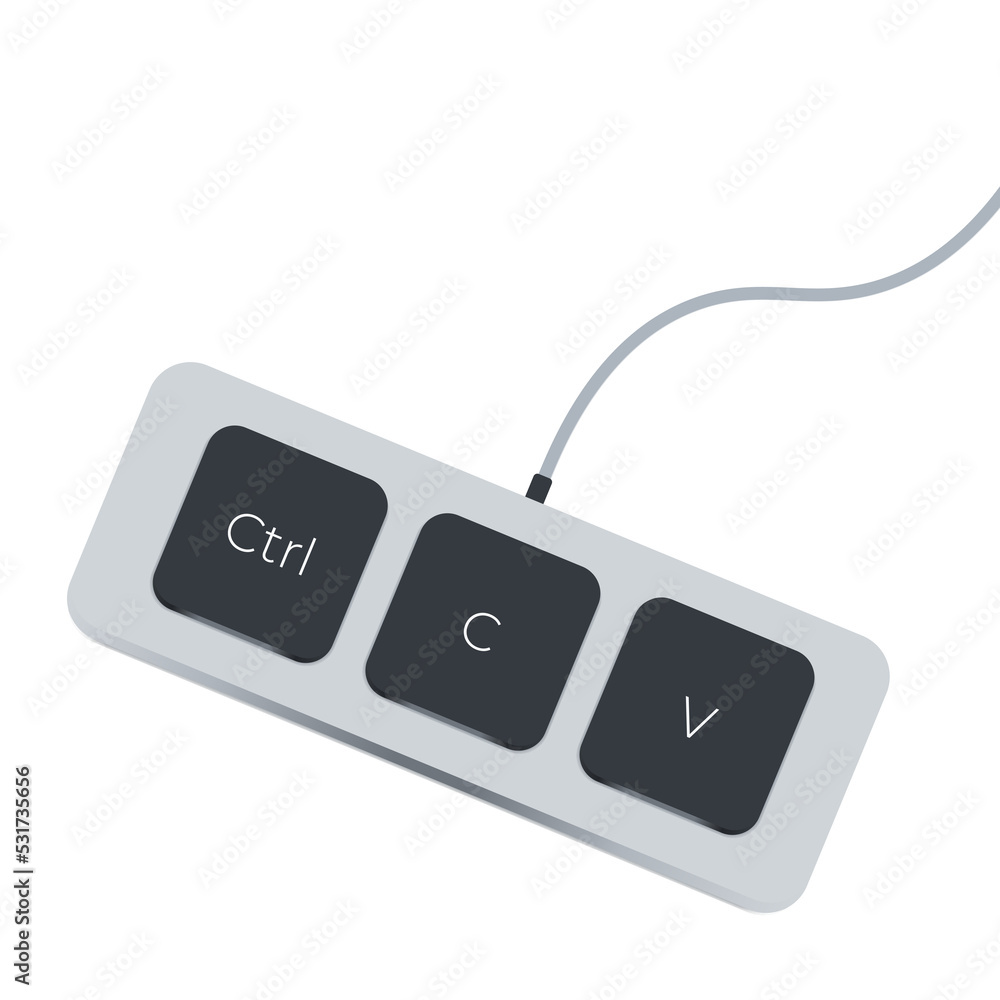 Keyboard keys Ctrl C and Ctrl V, copy and paste the key shortcuts ...