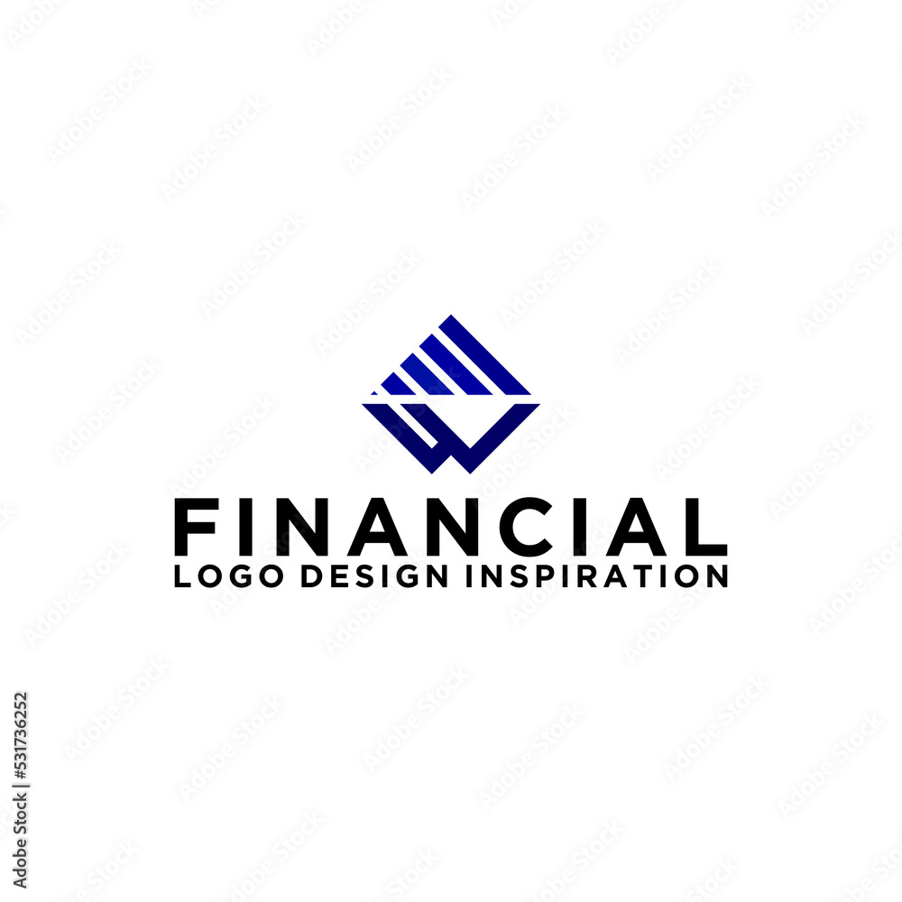 w financial logo design inspiration Stock Vector | Adobe Stock