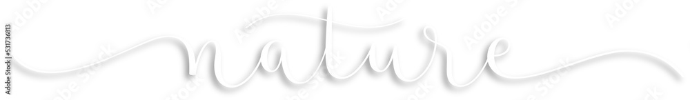 NATURE white brush lettering on transparent background Stock ...