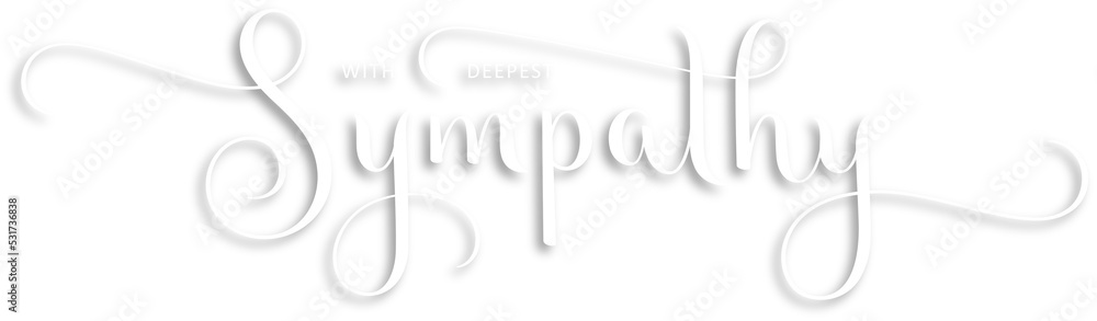 WITH SYMPATHY white brush lettering on transparent background Stock ...