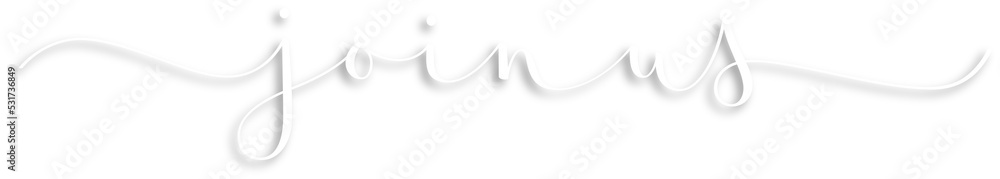JOIN US white brush lettering on transparent background Stock ...