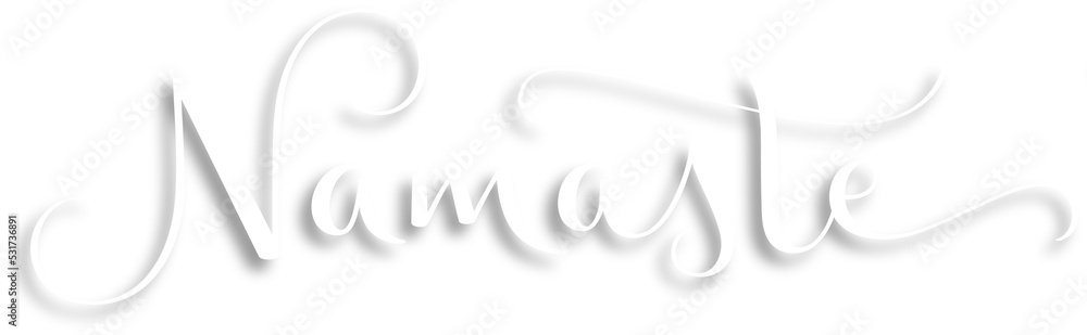 NAMASTE white brush lettering on transparent background Stock ...