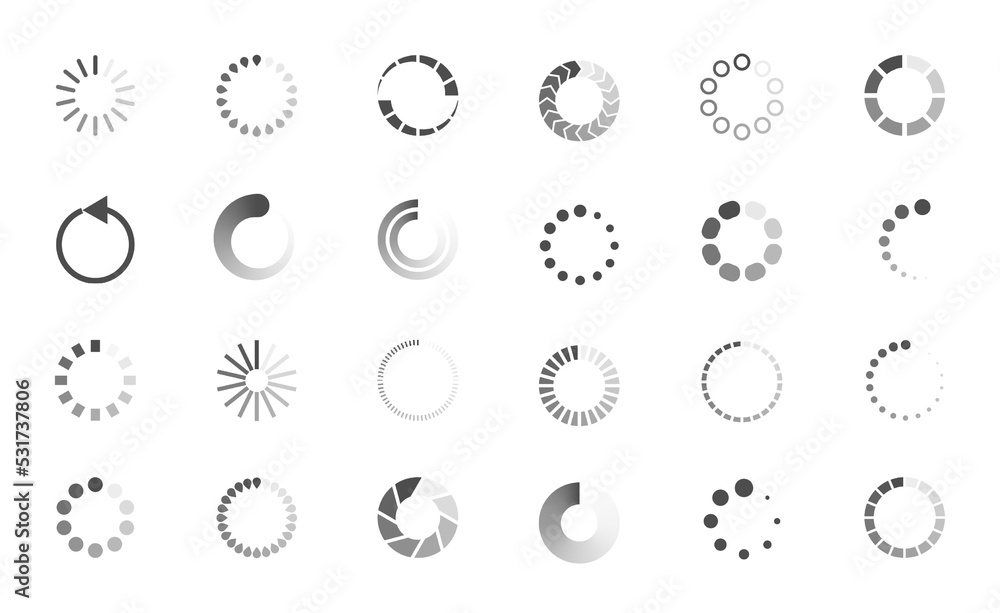 Vetor do Stock: Download sign set. Load icons set. Load system. Data ...