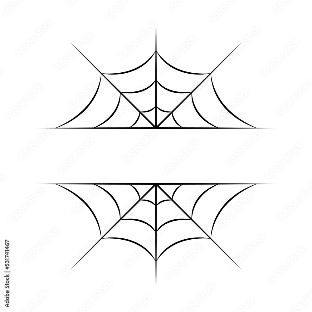 Spider web border or frame with space for text. Halloween decoration ...