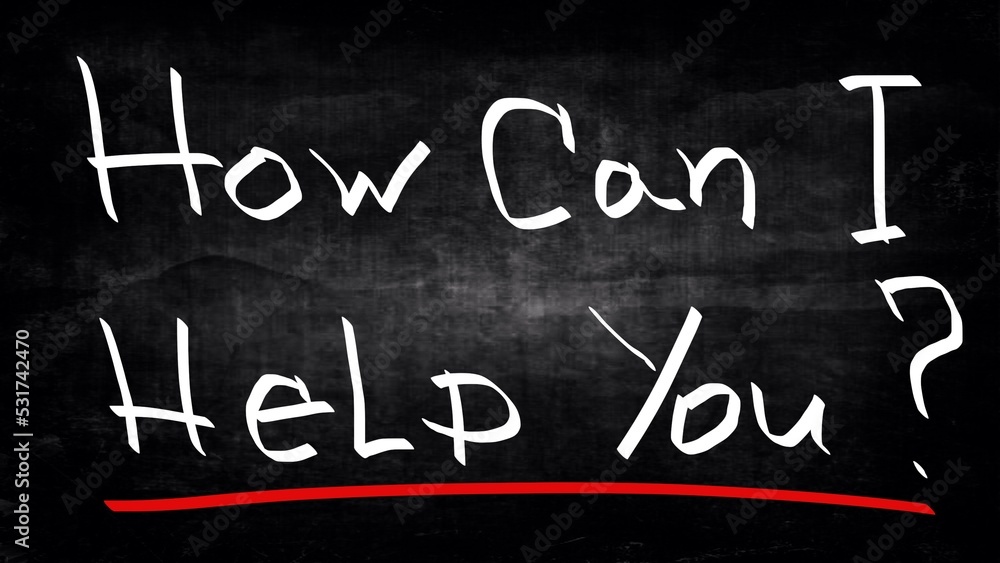 How can I help you handwritten on a blackboard Stock Illustration ...