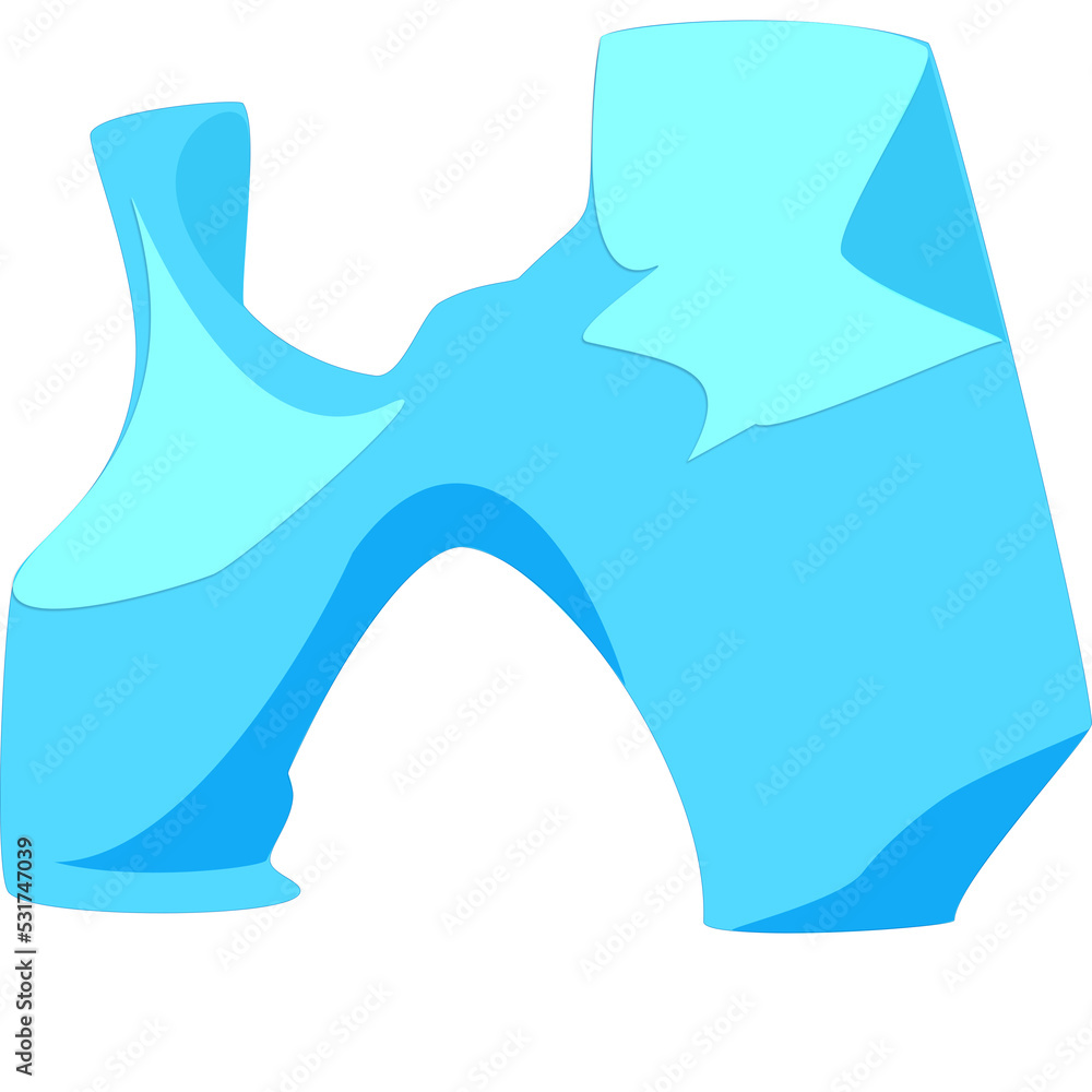 Iceberg in simple shapes and colors as png or jpeg Stock Illustration ...