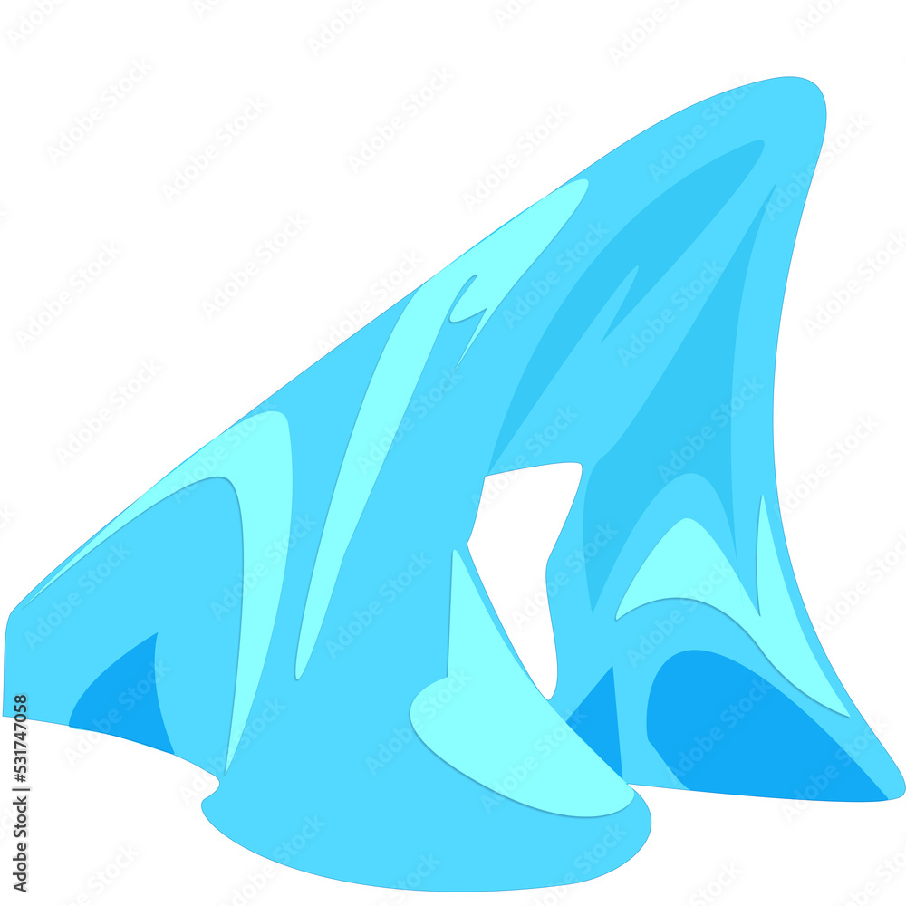 Iceberg in simple shapes and colors as png or jpeg Stock Illustration ...