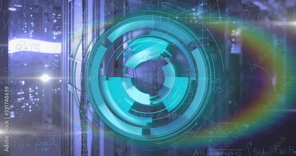 Animation of scope scanning over light spots and connection Stock Video ...