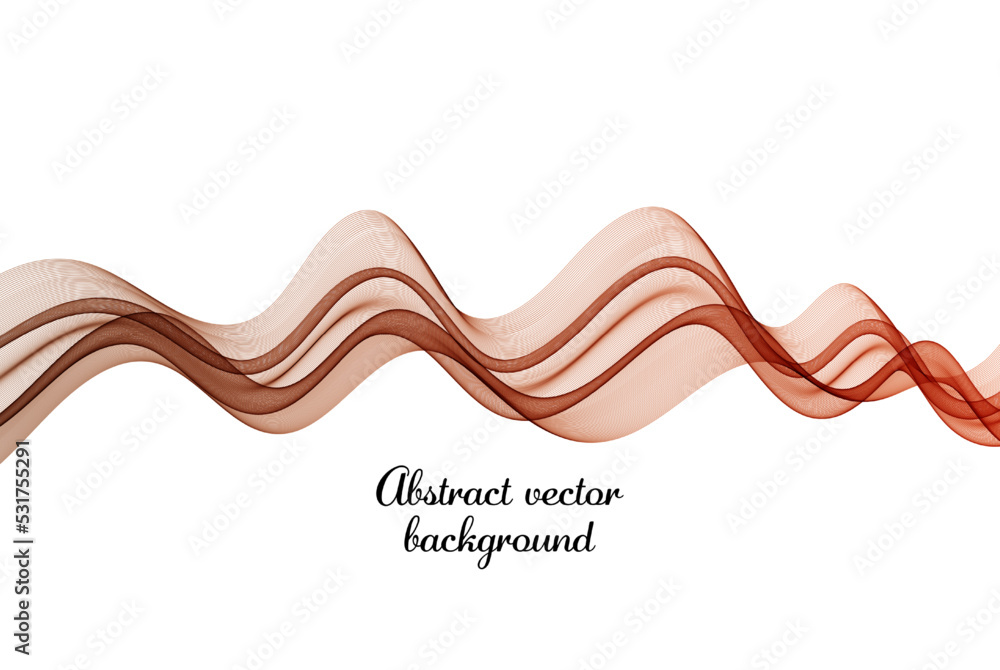 Abstract red wave vector background, transparent wave horizontal lines ...