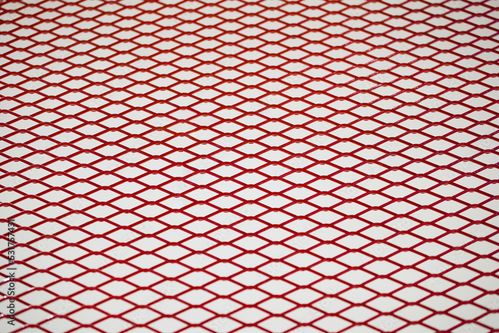 Red chrome Steel Grating seamless structure. Steel grate on white ...