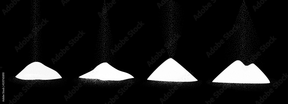 Pile of vector sea salt isolated on blue background. Cartoon flat ...