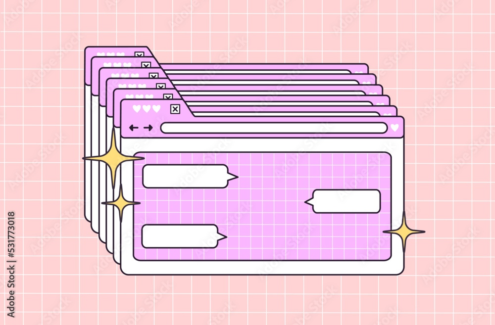 Old computer aestethic. Retro computer window with message. In trendy ...