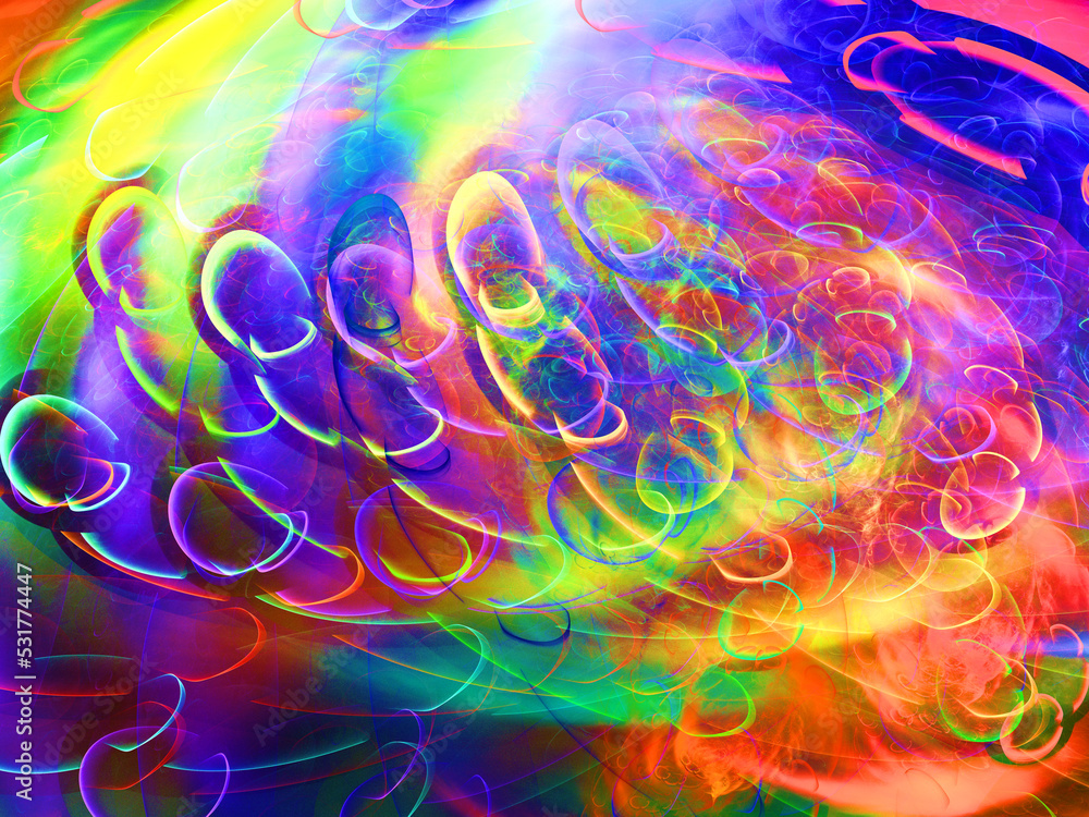 Creación de arte digital abstracto compuesto de figuras ovaladas y ...