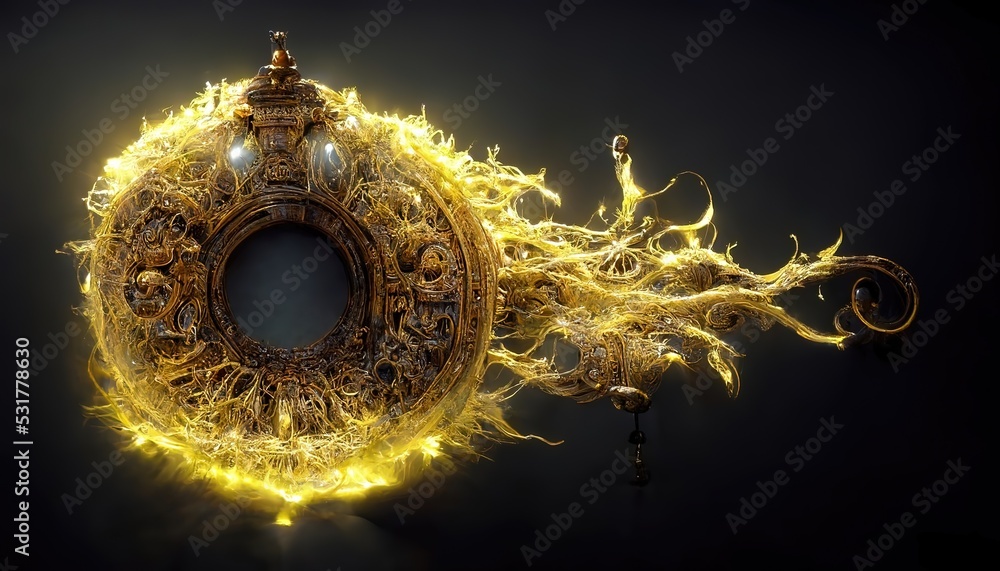 Raster illustration of beautiful abstract pattern on an ancient statue ...