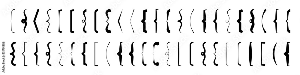 Text brackets collection, black quotation box. Curly, square and corner ...