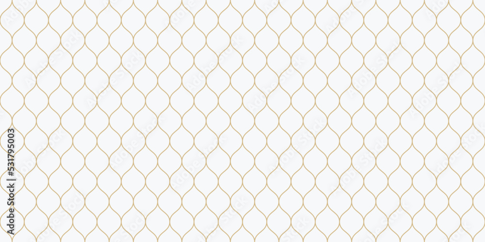 Vector seamless pattern, thin wavy lines. Gold texture of mesh, fishnet ...