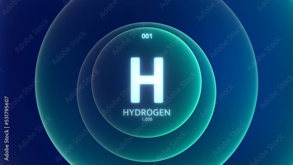 Hydrogen as Element 1 of the Periodic Table. Concept illustration on ...