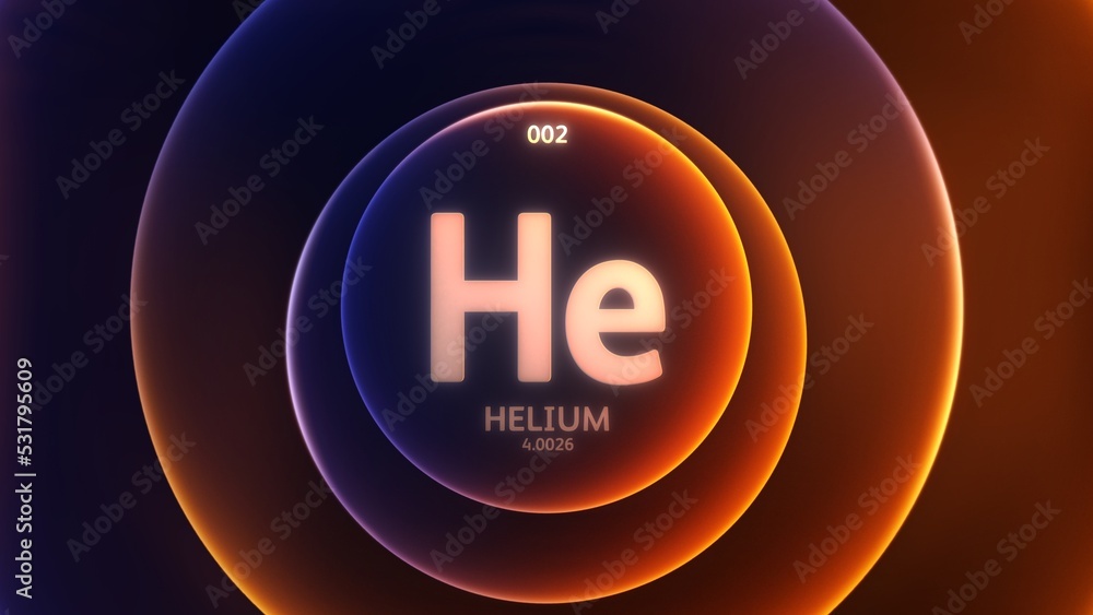 Helium as Element 2 of the Periodic Table. Concept illustration on ...