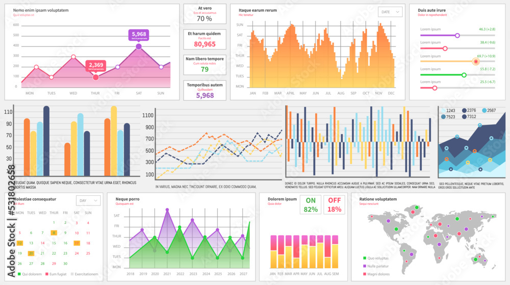 Infographic chart vector template. Annual statistics curve graph design ...