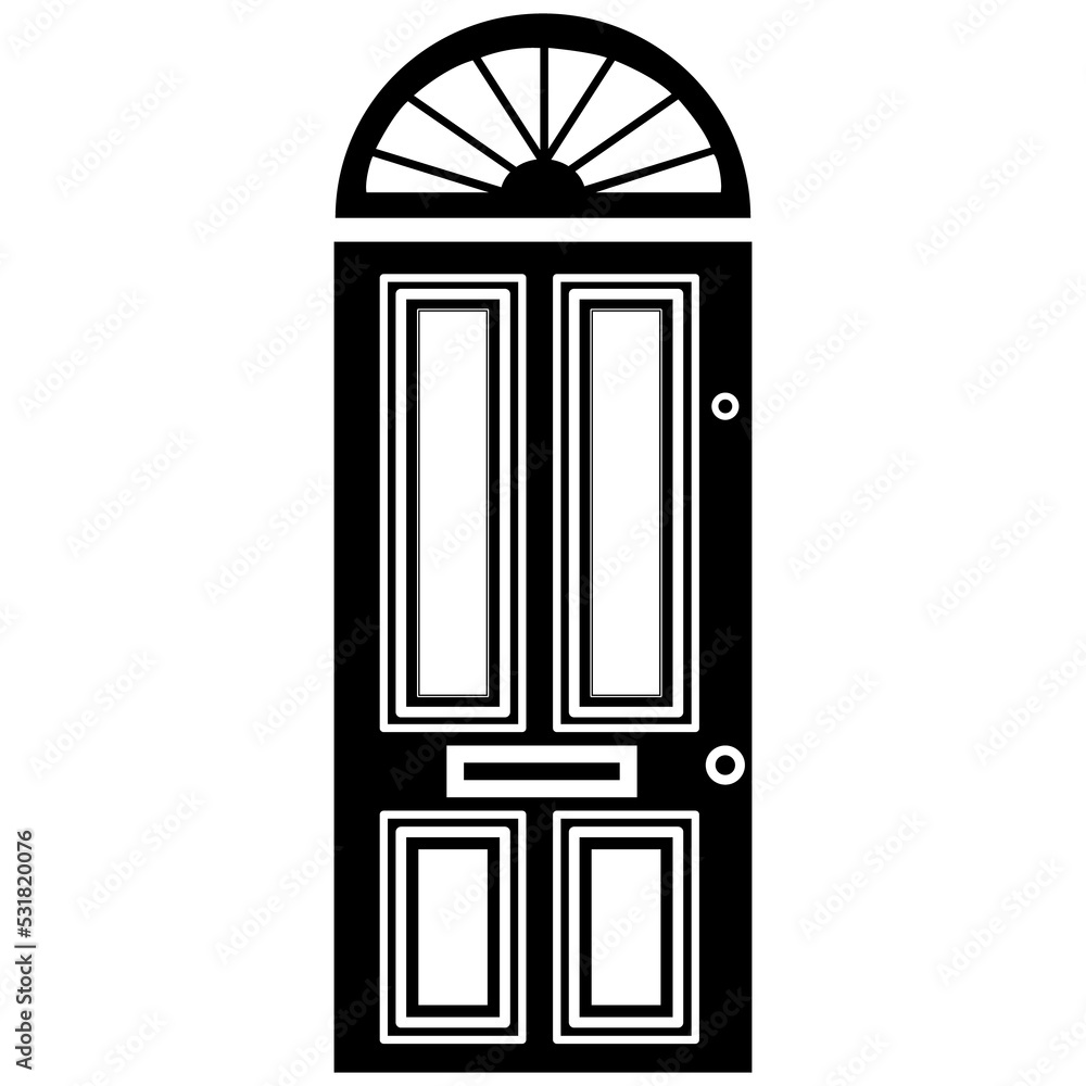 Front door png illustration. Architectural facade icon, symbol, object ...
