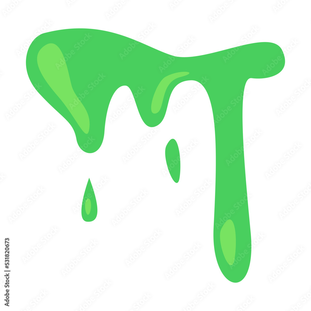 Toxic slime flat for web design. Cartoon slimy goo splashes, blobs and ...