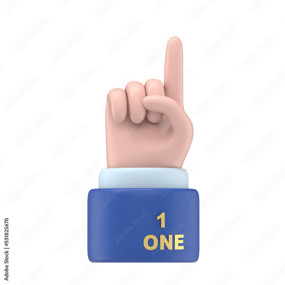 Transparent Backgrounds Mock-up.Five fingers counting icon.3d hand ...