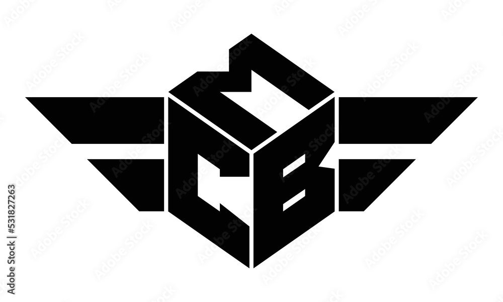 MCB three letter gaming logo in polygon cube shape logo design vector ...