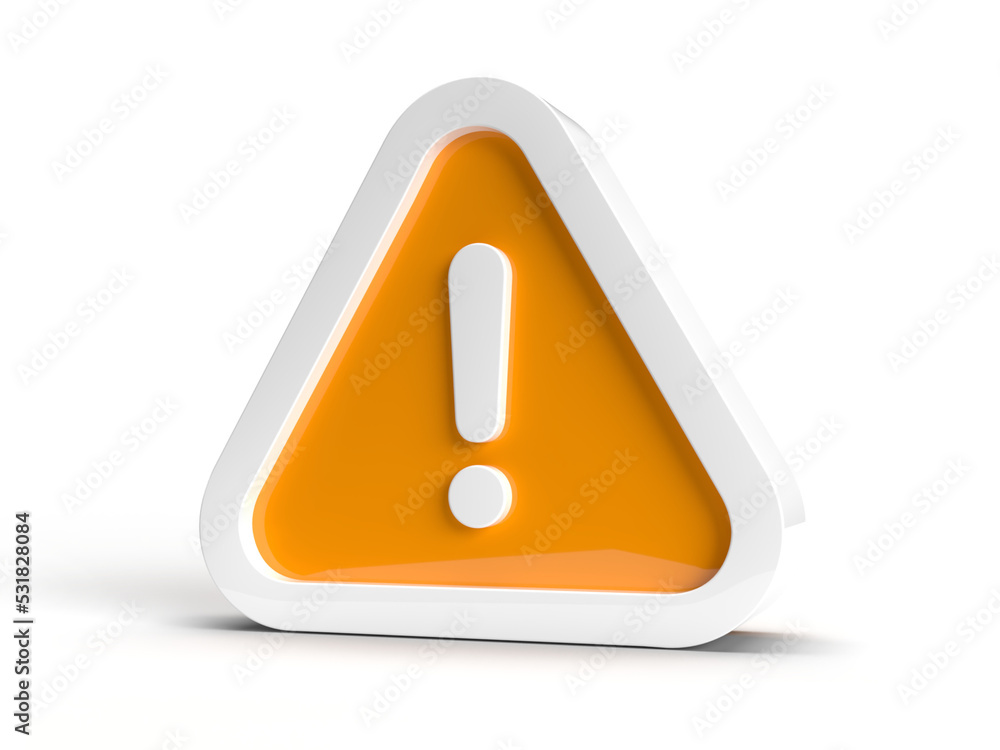 Warning sign 3d render ilustração do Stock | Adobe Stock