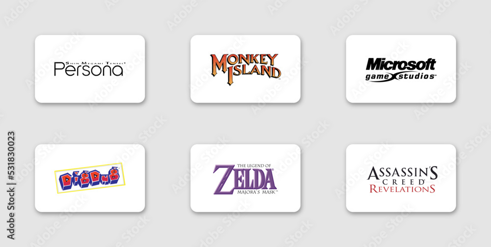 Bundle of gaming logo. Collection of gaming emblems sign. The Legend of ...