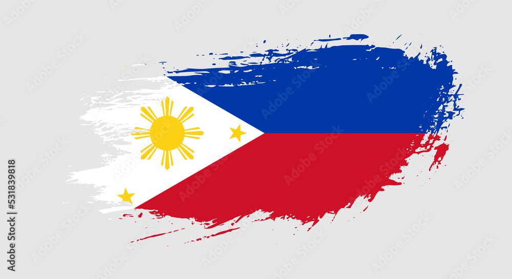 Free hand drawn grunge flag of Philippines on isolated white background ...