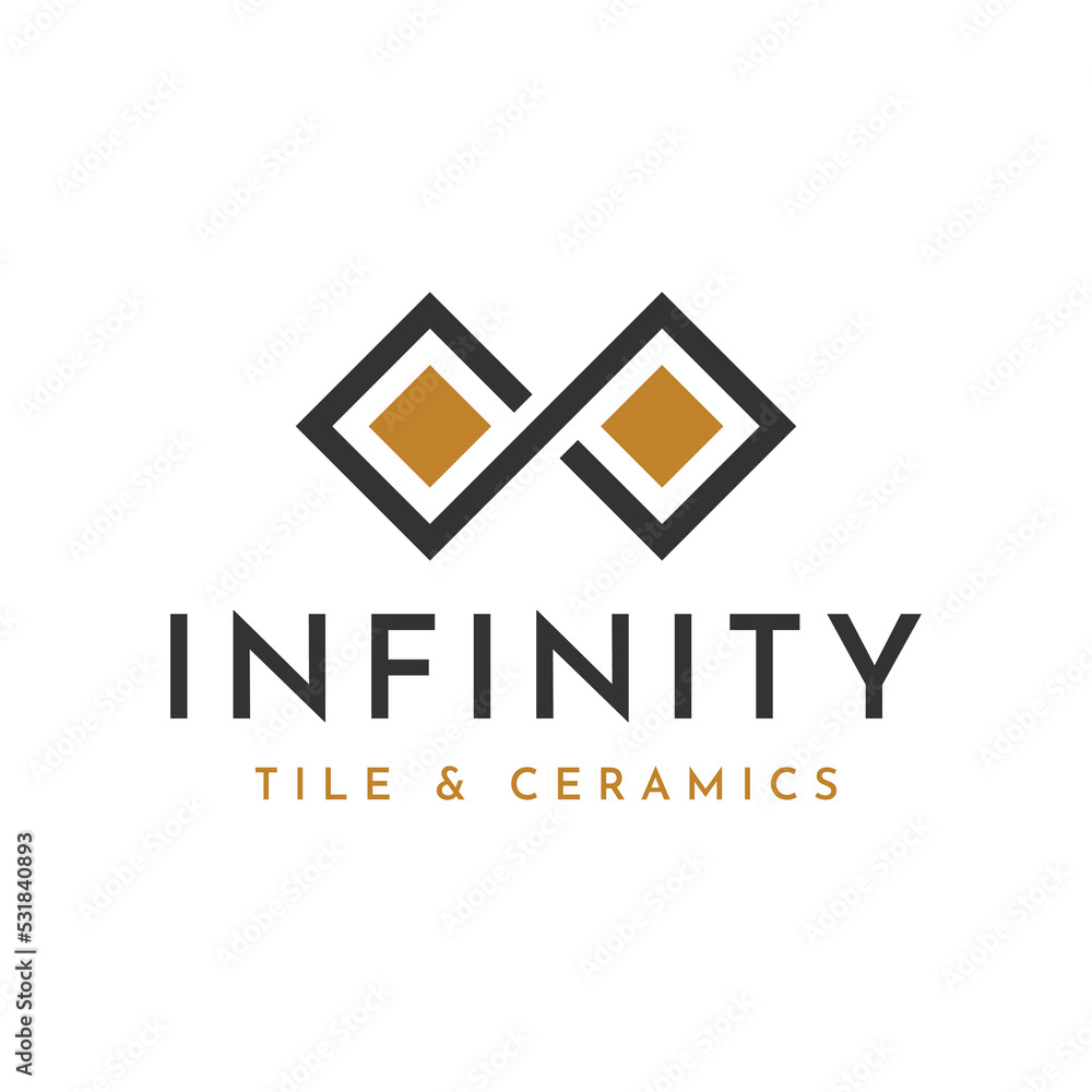 infinity tile ceramic logo design. simple and unique combination of ...