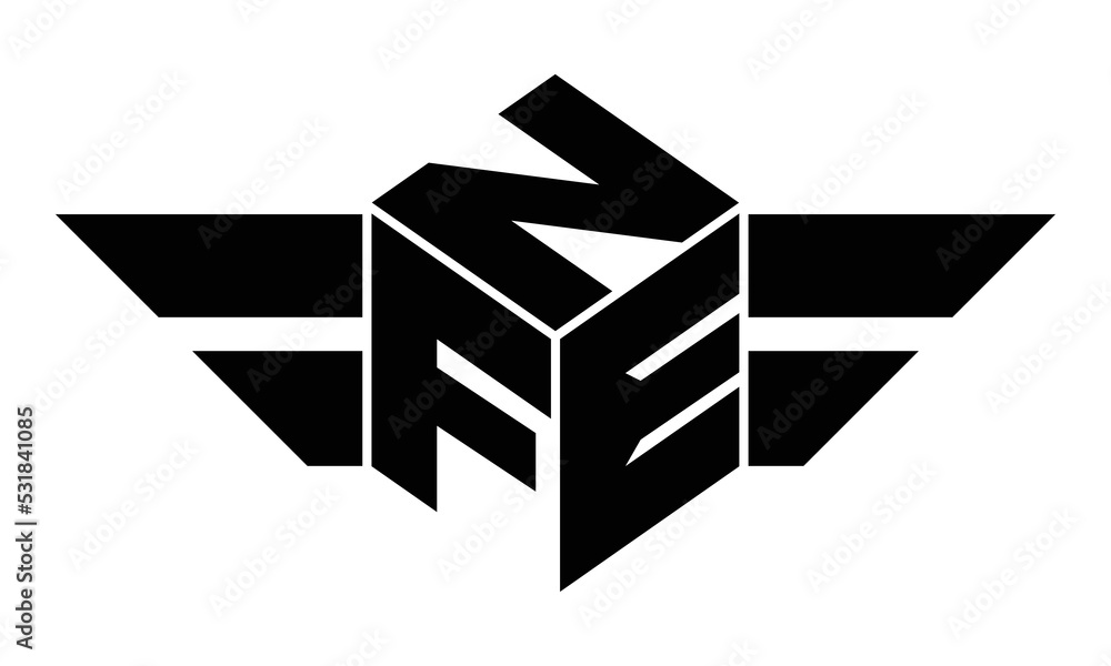 NFE three letter gaming logo in polygon cube shape logo design vector ...